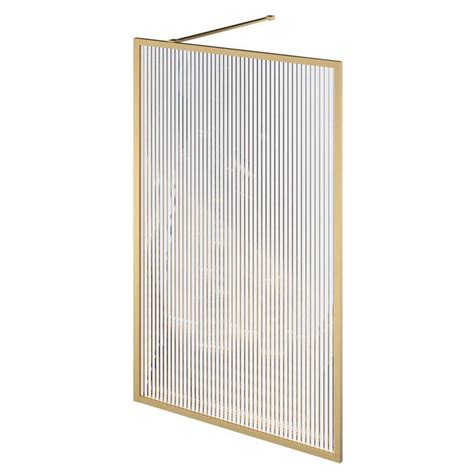 Brushed Gold Fluted Glass Bath Screen Gold Bath Shower Screens In 2024 Bath Screens Bath