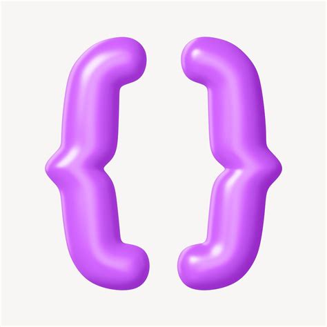 Curly Brackets Symbol 3d Purple Free Photo Rawpixel