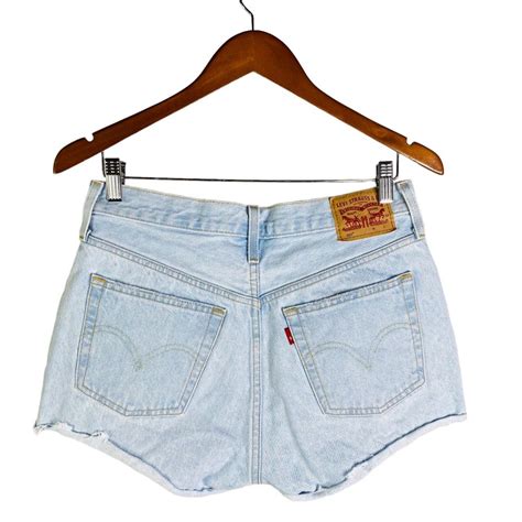 Levis 501 Shorts Womens Size 28 Button Fly High Rise Depop