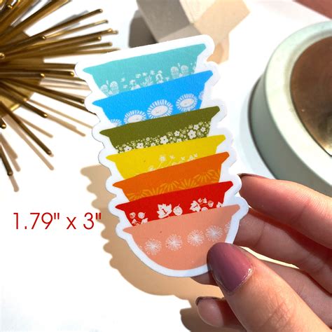 Stacked Rainbow Pyrex Vinyl Sticker Amaya Jade And Co