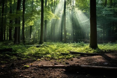 Premium Photo A Forest Filled With Lots Of Green Trees