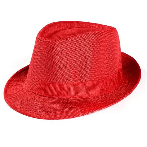Hesxuno Unisex Trilby Gangster Cap Beach Sun Straw Hat Band Sunhat