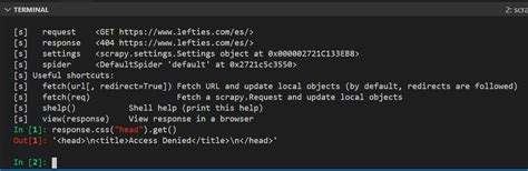 Python Scrapy Access Denied Crawling The Head Of A Website Stack