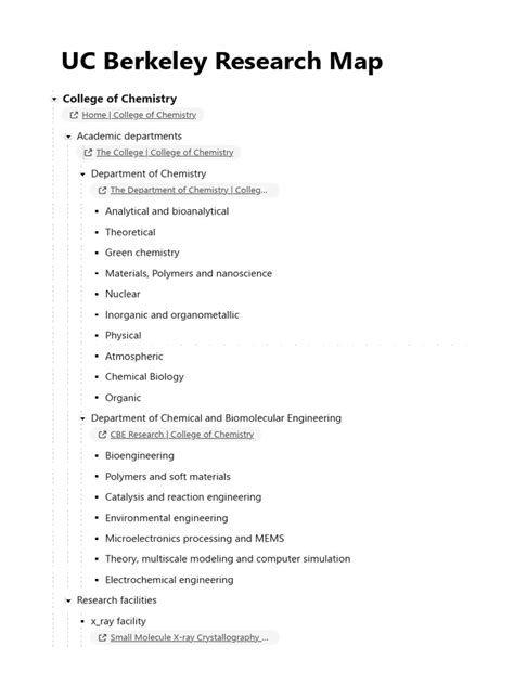 Uc Berkeley Research Map Pdf Engineering Chemistry
