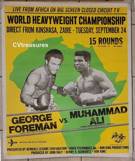 Rumble In The Jungle Muhammad Ali George Foreman Fight Poster Original