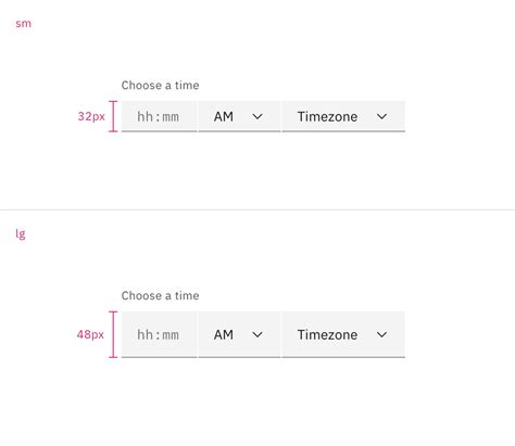 Time Picker Add Size Variants · Issue 424 · Carbon Design System