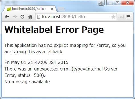 Java Spring Custom Error Page Instead Of Tomcat Error Page Stack