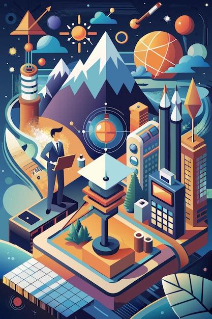 Mathematical Calculations Vector Illustration Flat 2 Premium Ai