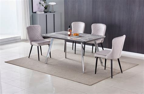 Darius 1 4 Metre Dining Table With Chrome Legs Quality Home Furniture