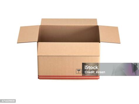 골 판지 상자 그림자 없이 흰색 배경에 고립 된 3d 0명에 대한 스톡 사진 및 기타 이미지 0명 3차원 형태 골진