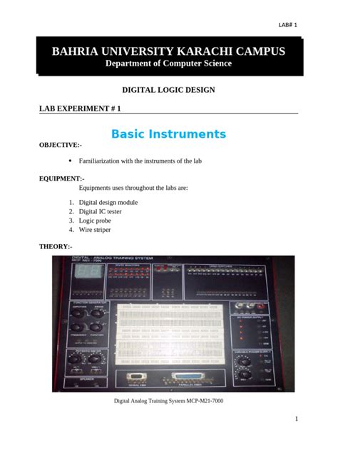 Lab 1 Basic Instruments 09102024 105113am Pdf Logic Gate