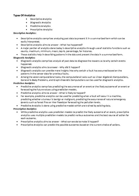 types of analytics big data types of analytics descriptive