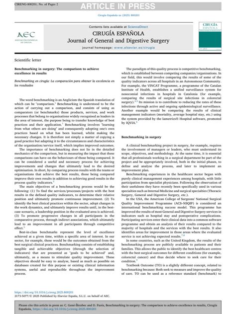 Benchmarking In Surgery Carta Editor Nsqip Pdf Surgery Benchmarking