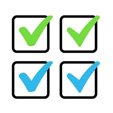 Free Vector Check Mark Box Set Blue And Green