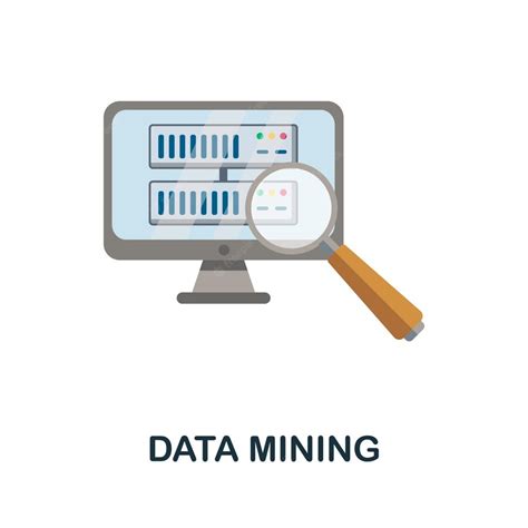 premium vector data mining flat icon colored sign from machine