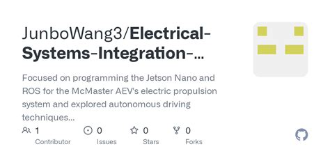 Github Junbowang Electrical Systems Integration Project Focused On
