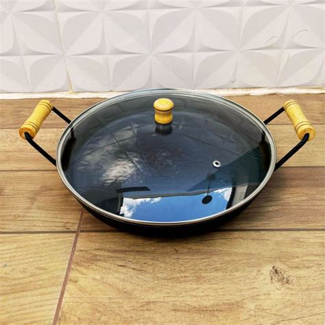 Paellera Tampa Paella Frigideira Tacho De Ferro Disco De Arado 26cm