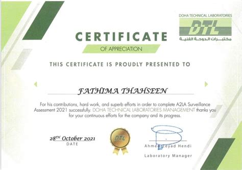Fathima Thahseen On Linkedin A2la Environmental