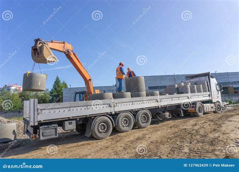 Unloading System Inside Warehouse Doors Loading Dock Editorial Photo
