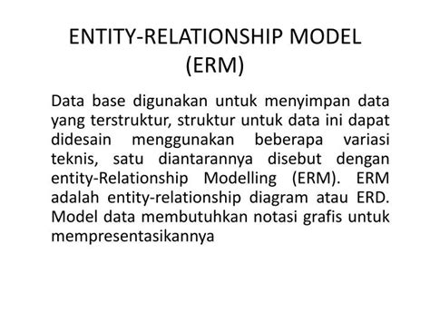 Ppt Entity Relationship Model Erm Powerpoint Presentation Free