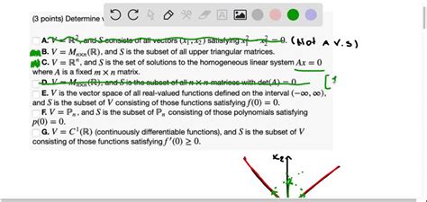 Solved 3 Points Determine Whether The Given Set S Is A Subspace Of