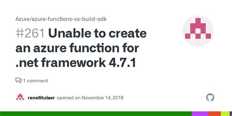 Unable To Create An Azure Function For Net Framework 471 · Issue 261 · Azureazure Functions