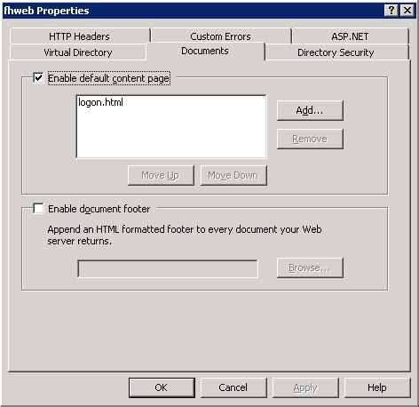 IIS 6 0 Set Index Html As Default Document