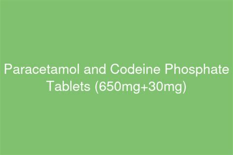 Paracetamol And Codeine Tab 650mg30mg Manufactur Indsupplier
