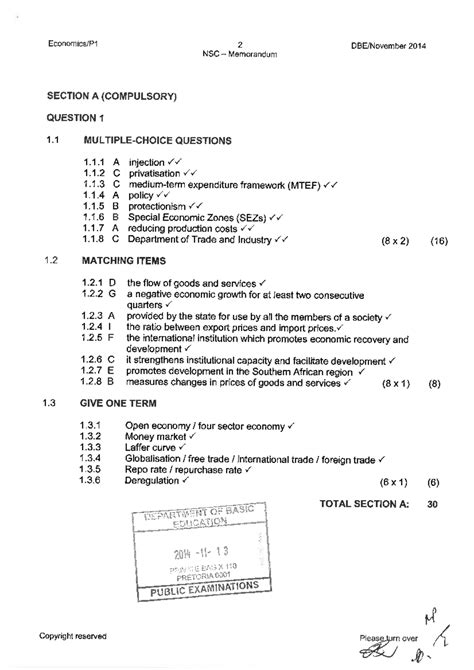 Economics P Nov Eng Memo Studocu