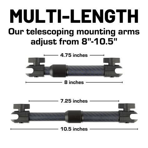 Telescoping Carbon Fiber Kevlar Mounting Arms With 20mm Connector En