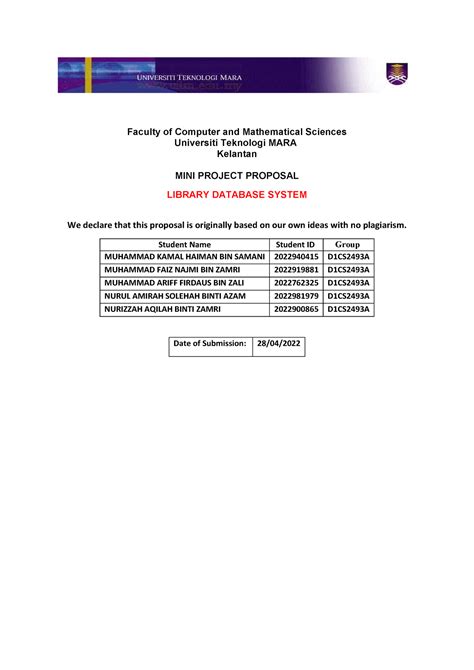 mini proposal kafia library database system faculty of computer and