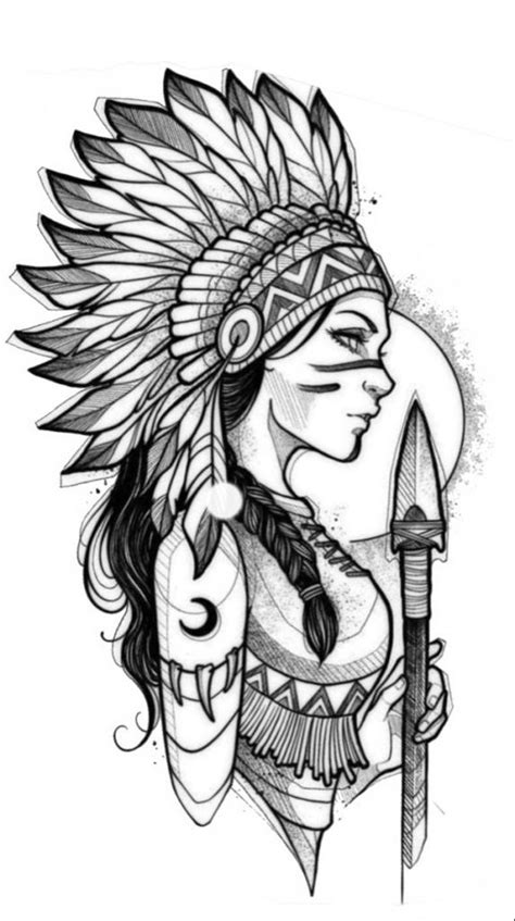 Native American Drawing Native American Tattoos Native Tattoos Warrior Tattoos Indian Women