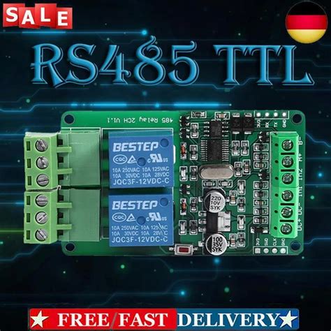 Modbus Rtu 2 Way 12v Relay Module Switch 2 Way Relay Output Rs485