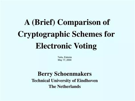 Ppt A Brief Comparison Of Cryptographic Schemes For Electronic