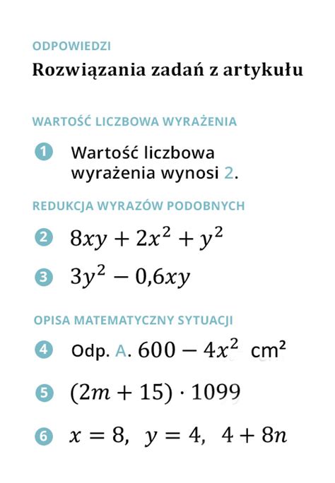Powtarzamy Wyrażenia algebraiczne LIBRUS Rodzina