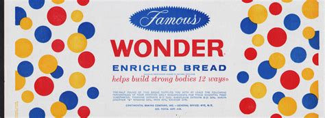 Vintage Bread Wrapper Wonder Famous 12oz Dated 1959 Rye New York New O