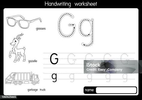 알파벳 문자 G 어퍼 케이스 또는 어린이 학습 연습 Abc에 대한 대문자와 흑백 벡터 그림 0명에 대한 스톡 벡터 아트 및 기타 이미지 0명 가젤 갈색 Istock