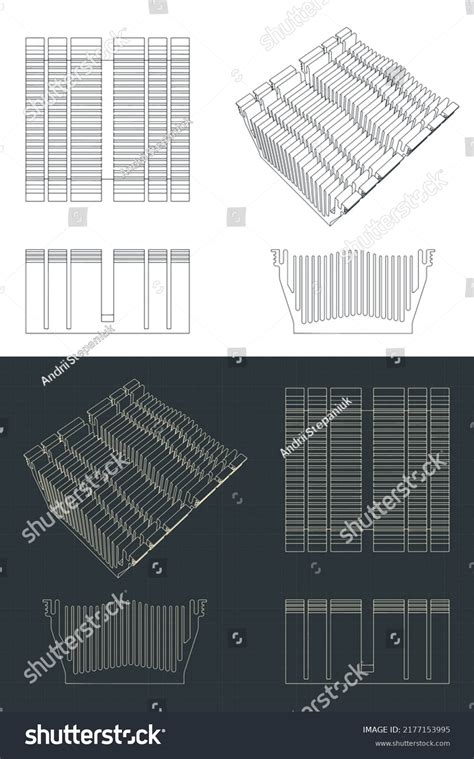 Stylized Vector Illustration Blueprints Passive Cpu Stock Vector Royalty Free 2177153995