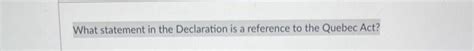 Solved What Statement In The Declaration Is A Reference To Chegg