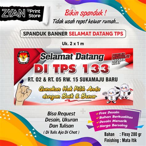Jual Spanduk Banner Nama Tps Pemilu 200x100 Kab Cirebon Zyan