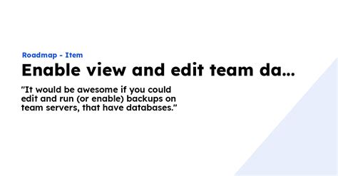 Enable View And Edit Team Database Backups Ploi Roadmap
