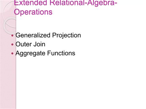Relational Algebra Operations Ppt