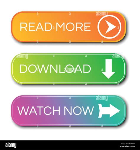 Set Of Three Modern Gradient Buttons With Shadows Read More Buttons