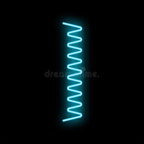 Vertical Blue Neon Light Glowing In The Dark Stock Illustration