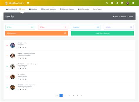 Soft Material Horizontal Nav Bootstrap Admin Templates