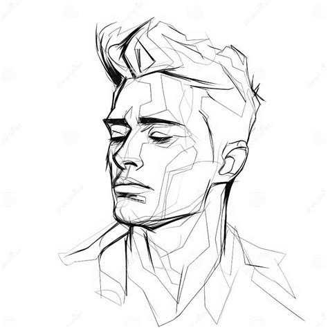 Modern Man Pencil Art Drawings Complex Lines Citypunk Minimalism