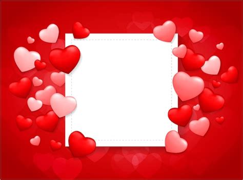 Fondo del día de San Valentín con corazón rojo Vector Premium