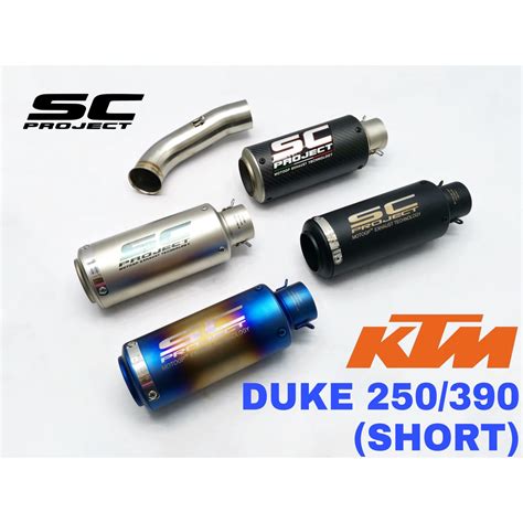 Ktm Duke 250 390 2017 Short Exhaust Sc Project Muffler Stainless Steel