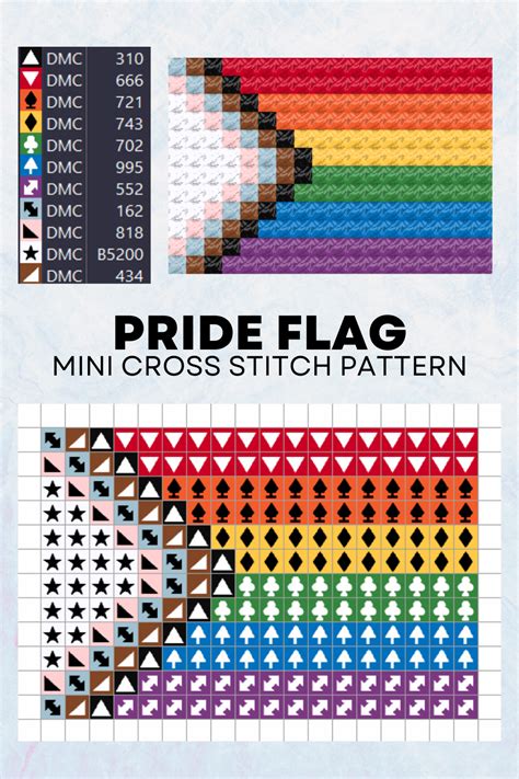 Pride Flag Mini Cross Stitch Pattern In 2025 Cross Stitch Patterns