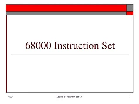 Ppt 68000 Instruction Set Powerpoint Presentation Free Download Id